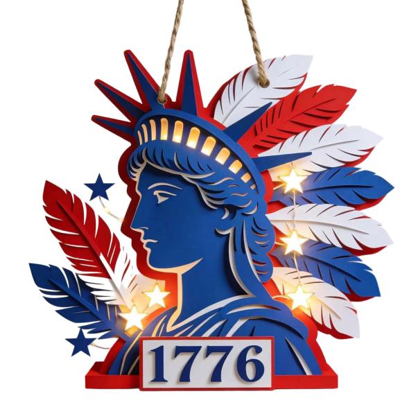 ・Patriotic Statue of Liberty Design: Celebrate Independence Day with a bold, detailed silhouette of Lady Liberty featuri...
