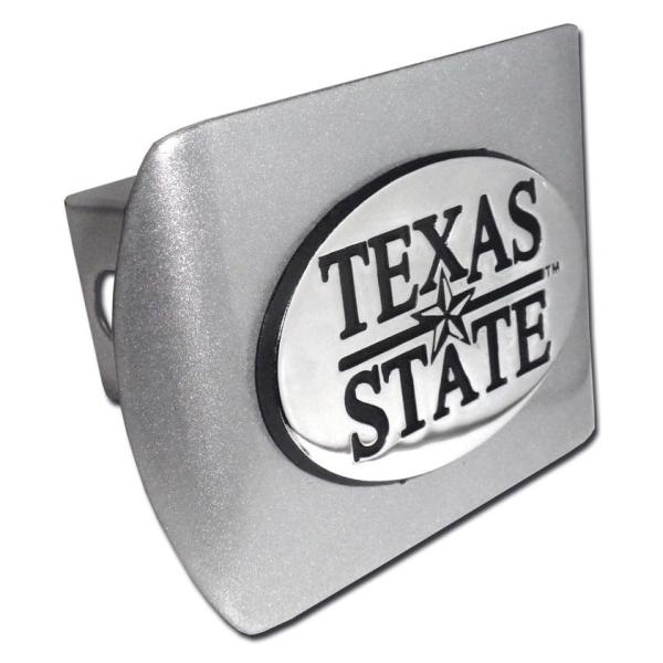 商品名: Texas State University Bobcats "明るい光沢クロムwith Emblem " NCAAカレッジスポーツメタルトレーラーヒッチカバーFits 2インチオート車トラック受信機 Texas State Un...