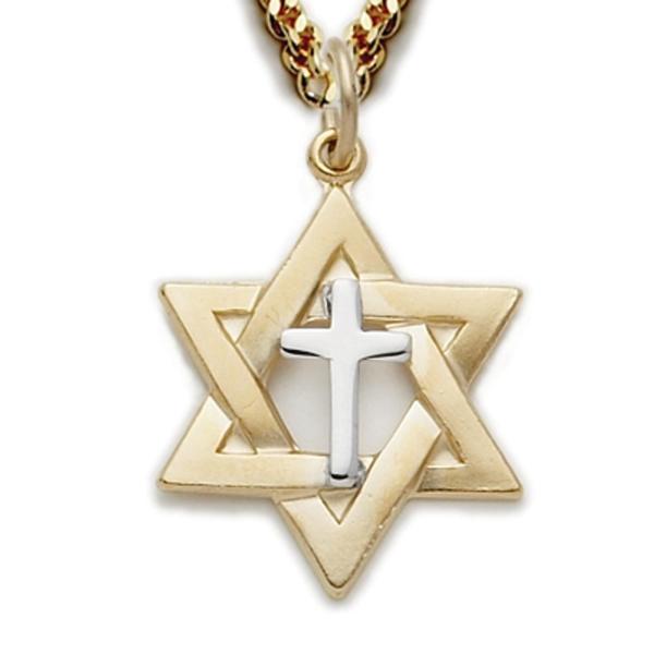 商品名: True Faith Jewelry 金張りクロスペンダントネックレス 宗教ジュエリー 7/8インチ, 18KT True Faith Jewelry 18KT Gold Plated Sterling Silver Star o...