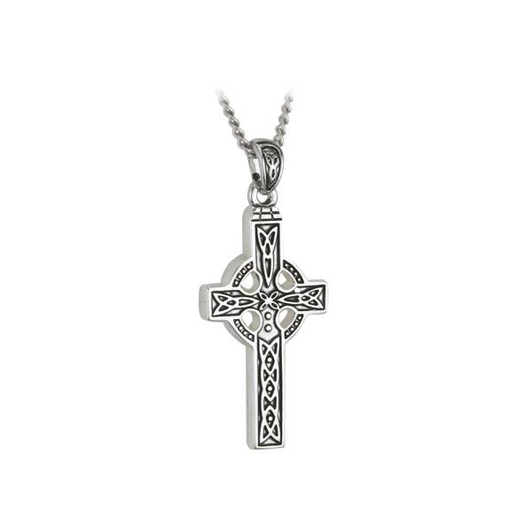 商品名: ケルトクロスネックレスステンレススチールIrish Madeジュエリー Stainless Steel Celtic Cross Pendant Necklace-Made in Irelandブランド: Tara高さ: 10.4...