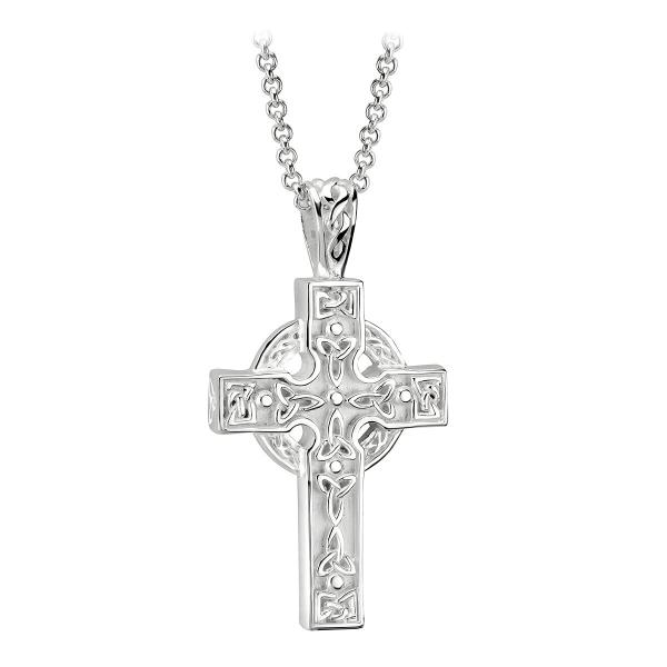 商品名: Ladies TRINITY KNOT Celticクロスネックレススターリングシルバーアイルランド製 Solvar Trinity Knot Celtic Cross Necklace Sterling Silver Irish...