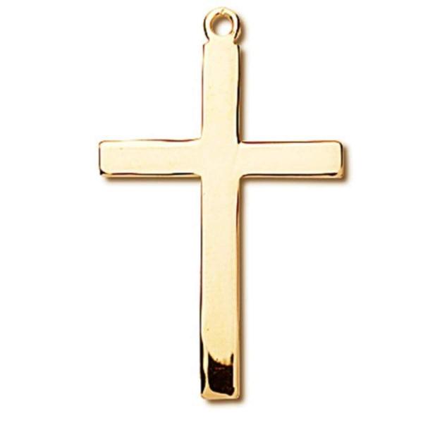 商品名: H&amp;M 14Kゴールド オーバースターリング 1 5/16インチ プレーン ミディアム クロスペンダント, スターリングシルバー H&amp;M 14K Gold Over Sterling 1 5/16 Inch Pla...