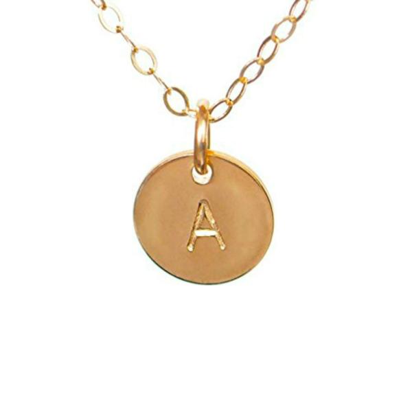 商品名: 初期necklace- Tiny Gold Filledカスタムアルファベットネックレス ? Daintyディスク、Personalizedモノグラムネックレス EFYTAL Initial Necklaces for Women...