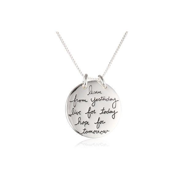 商品名:  Sterling Silver "Live the Life You Love. Learn From Yesterday. Live for Today. Hope for Tomorrow" Reversible Neckl...