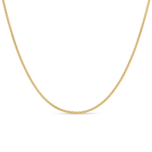 商品名: KEZEF Creations スターリングシルバー ポップコーンチェーンネックレス Kezef Creations Yellow Gold Plated Italian Sterling Silver 2mm Coreana P...