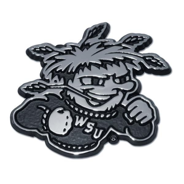 商品名: ウィチタ州立Shockersプレミアムクロームメタル車トラックオートバイwith NCAAカレッジエンブレム Elektroplate Wichita State University Shockers Premium Chrom...