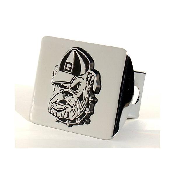 商品名: University of Georgia Bulldogs"明るい光沢クロムwith" Bulldog"エンブレム" Metal Trailer HitchカバーFits 2インチオート車トラックReceiver with NC...