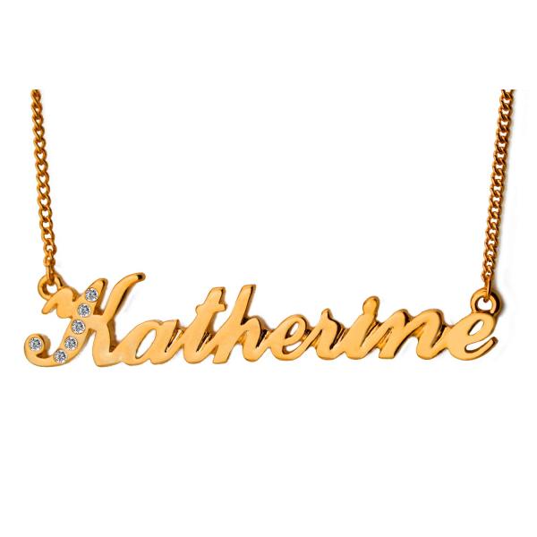 商品名: Zacria キャサリンネームネックレス 18Kゴールドメッキ 上品なネックレス - ジュエリーギフト 女性 ガールフレンド 母 姉妹 友人 ギフトバッグ&amp;ボックス Zacria Katherine Name Neckla...