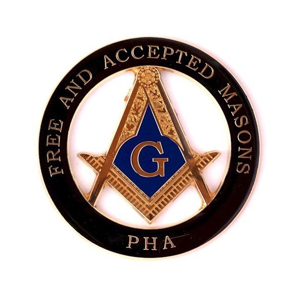 商品名: Masonic Exchange プリンスホールPHA) 「Free and Accepted Mason」車のエンプレム デカール Prince Hall Free &amp; Accepted Round Masonic Au...
