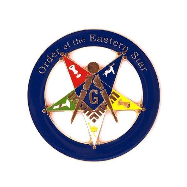 商品名: Order of the Eastern Star Patronラウンドブルー車オートエンブレム ? 3 "直径 Order of the Eastern Star Patron Round Masonic Auto Emblem...
