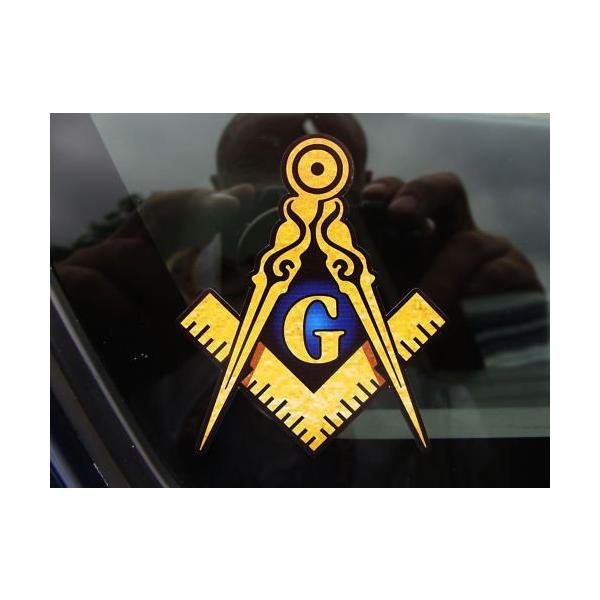 商品名: ProSticker 004 ( 1つ) 4 " Masonicシリーズフリーメイソンコンパス正方形デカールステッカー ProSticker 004 (One) 4" Masonic Series Freemason Compas...