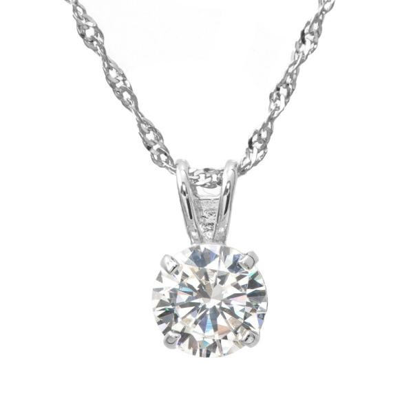 商品名: 10?Kホワイトゴールド0.8カラットラウンドBrilliantキュービックジルコニア( CZ )ネックレス ゴールド 10K White Gold 0.8 Carat Round Brilliant Cubic Zirconia...