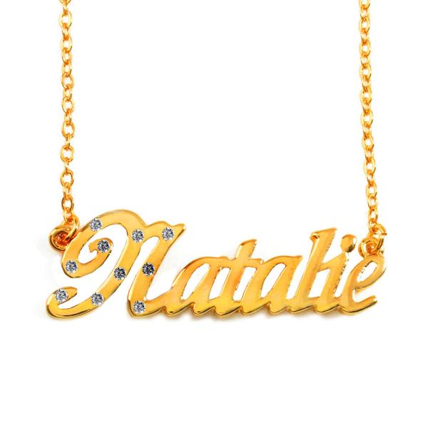商品名: 名前ネックレス" Natalie " ? 18 Kイエローゴールドメッキ Natalie Name Necklace 18K Gold Plated Personalized Dainty Necklace - Jewelry G...