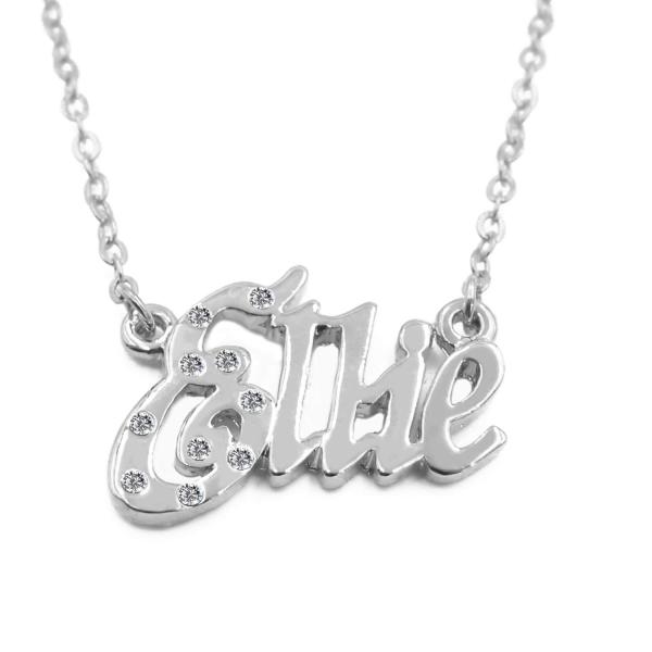 商品名: 名前ネックレス" Ellie"???18?Kホワイトゴールドメッキ Ellie Name Necklace 18K White Gold Plated Personalized Dainty Necklace - Jewelry ...