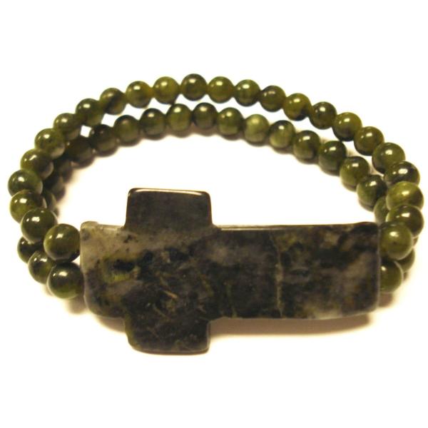 商品名: アイルランドConnemara大理石:クロス&amp;ビーズブレスレット J.C. Walsh and Sons Ltd Irish Connemara Marble: Cross &amp; Beads Braceletブランド...