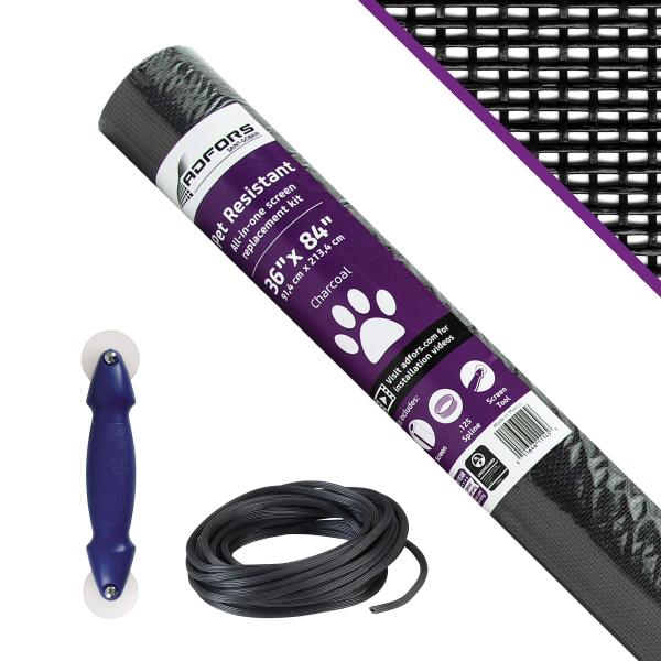 商品名: ADFORS オールインワン　プレミアムペットスクリーン交換キット Saint-Gobain ADFORS FCS10184-M Window Screen Replacement Kit, 3ft x 7ft, Charcoal...