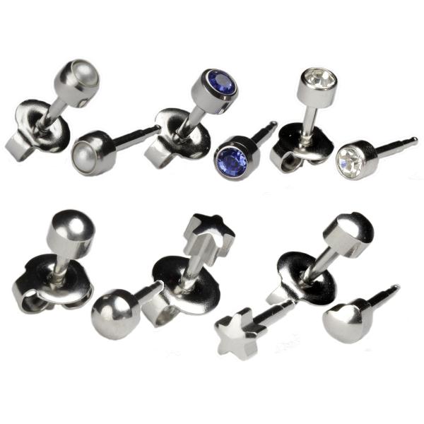 商品名: イヤーピアス シルバー 6ペア 4mm 16ga ステンレススチール スタッズ スタッド 低刺激性 Ear Piercing Earrings Silver 6 Pairs of 4mm 16ga Thick Post Stain...