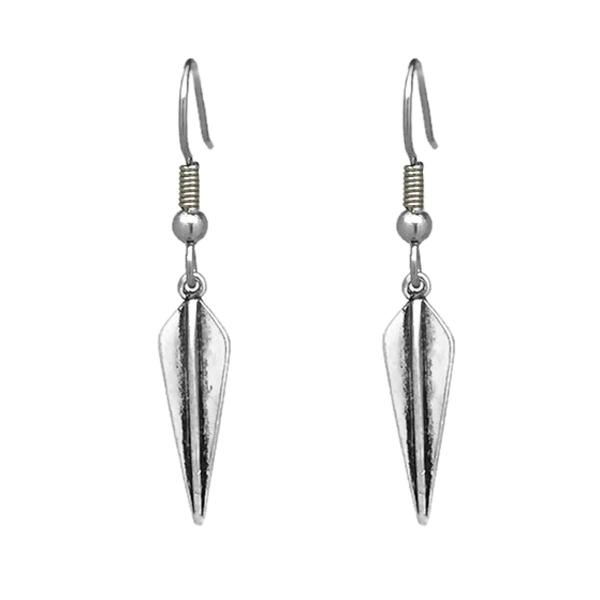 商品名: EdgyシルバースパイクダングルイヤリングRockerジュエリー低刺激性ステンレススチールワイヤ Edgy Stainless Steel Silver Spike Dangle Earrings French Hook Ear ...