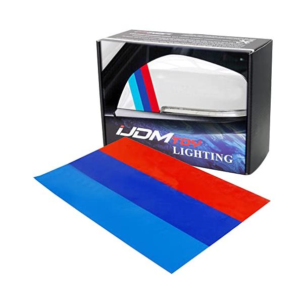 商品名: iJDMTOY ( 1 ) 10 " m-coloredストライプデカールステッカーfor BMW外壁やインテリアデコレーションなどグリルフェンダーフードサイドスカートバンパーサイドミラーダッシュボードステアリングホイール、など ...