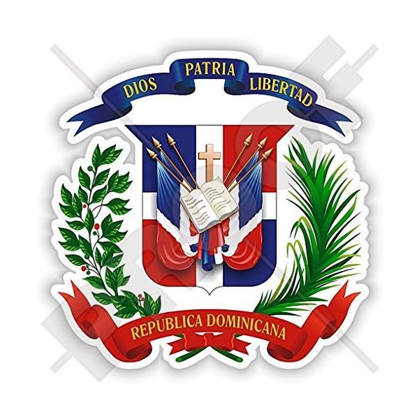 商品名: DOMINICAN REPUBLIC Coat of Arms, National Emblem Rep〓blica Dominicana 90mm (3.5") Vinyl Bumper Sticker, Decal DOMIN...
