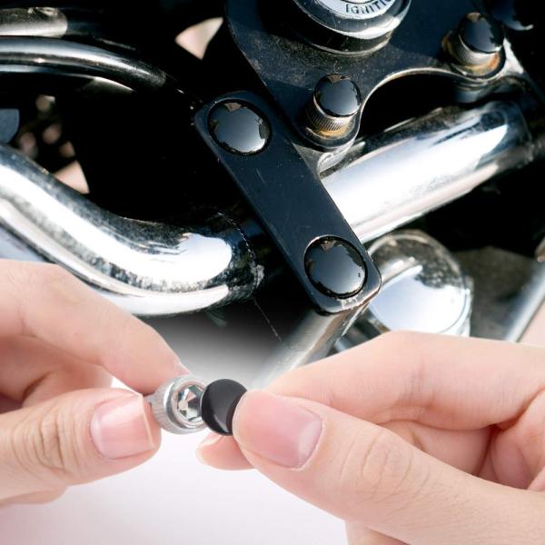 商品名: KiWAV バイク用工具 M6ボルトキャップ（M5六角穴対応） 黒 12個入り KiWAV motorcycle round bolt cap screw cover plug black for 6mm thread allen...