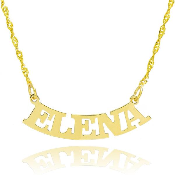 商品名: 10?K黄色ゴールドパーソナライズ名前ネックレス???スタイル8???カスタムMade Any Name ゴールド Pyramid Jewelry 10k Yellow Gold Personalized Name Necklac...