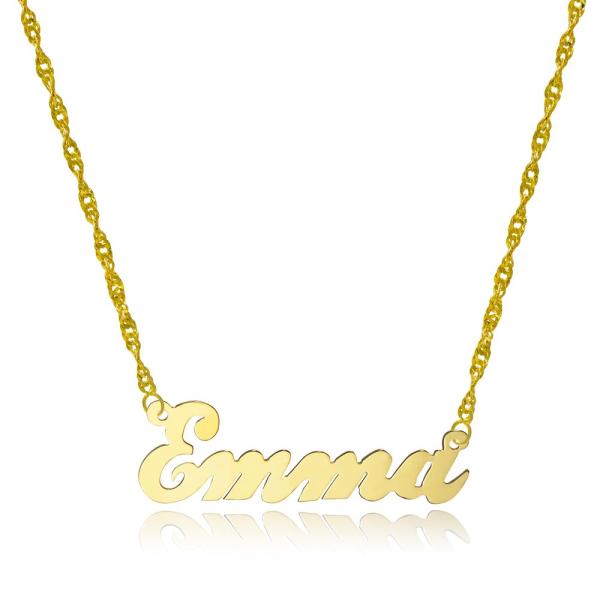 商品名: 10 K黄色ゴールドパーソナライズ名前ネックレス ? スタイル4 ? カスタムMade Any Name ゴールド Pyramid Jewelry 10k Yellow Gold Personalized Name Necklac...