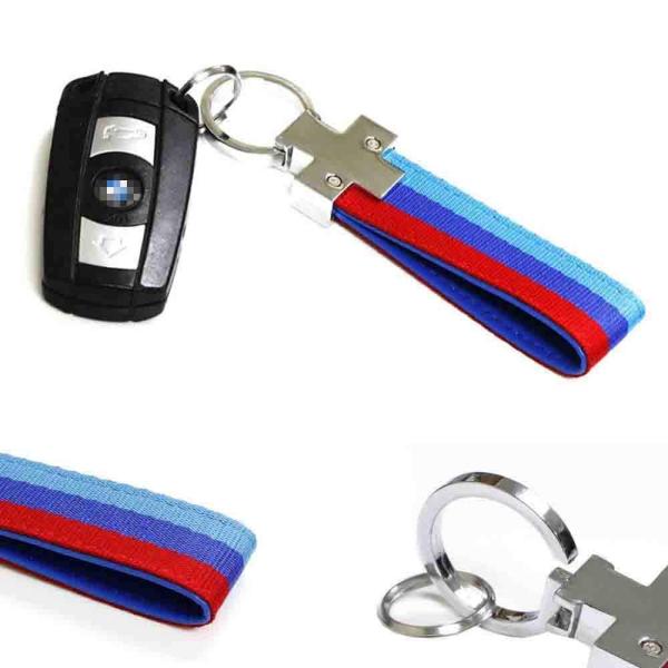 商品名:  iJDMTOY M-Colored M-Power Theme Stripe Nylon Strap w/Keychain Ring Compatible With All BMW Car Bike Motorcycleブランド...