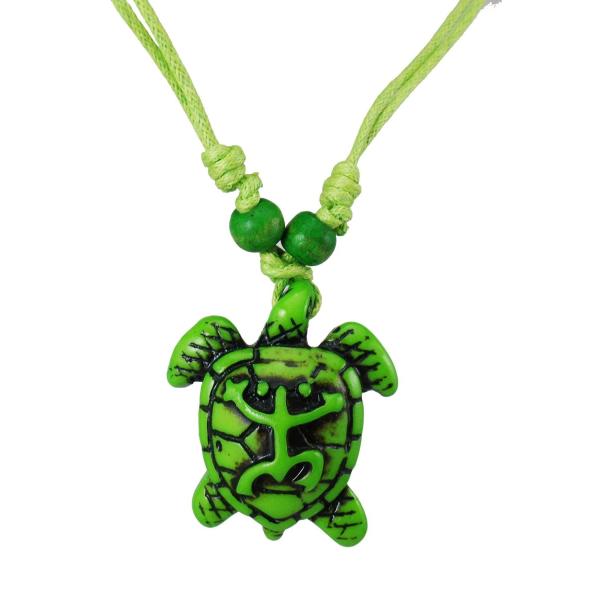 商品名: カメネックレス コキカエル タイノシンボル Exotic &amp; Trendy Jewelry, Books and More Turtle Necklace with Coqui Frog Taino Symbol (Gre...