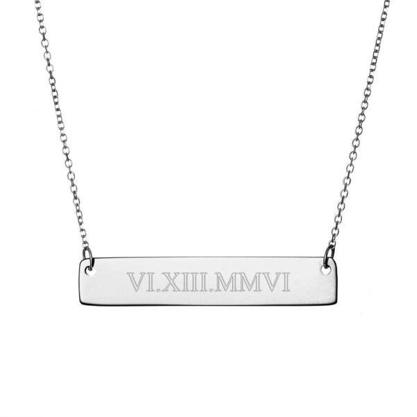 商品名: カスタム刻印スターリングシルバー ローマ数字 日付ネックレス - 彼女のためのパーソナライズネックレス - 卒業ギフト - カップルネックレス - 結婚式の日付ネックレス - ネームバーネックレス - クリスマスギフト, スターリ...