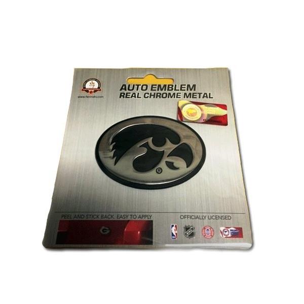 商品名: Iowa Hawkeyesプレミアムソリッドメタルクロムメッキ車オートエンブレム Patch Collection Iowa Premium Solid Metal Chrome Plated Car Auto Emblemブラン...