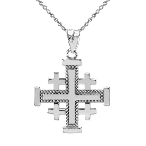 商品名: フリーメイソン ジュエリー (フリーマソン) 925 スターリングシルバー エルサレム クロスペンダント ネックレス Masonic Jewelry (Freemason) .925 Sterling Silver Heraldi...