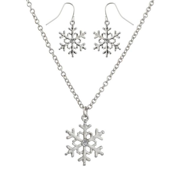 商品名: ラックスアクセサリークリスタルスノーフレーククリスマス冬クリスマスネックレスMatchingイヤリング。 LUX ACCESSORIES Crystal Snowflake Christmas Winter Xmas Neckla...