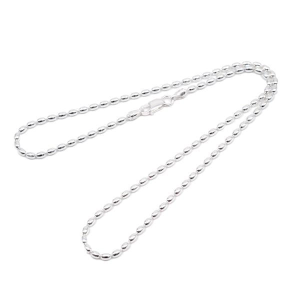 商品名: スターリングシルバーチャールストンライスビーズネックレスチェーン ? 2.2 X 3 mmイタリア18インチ230 GAカニカン Sterling Silver Charleston Rice Bead Necklace Chai...