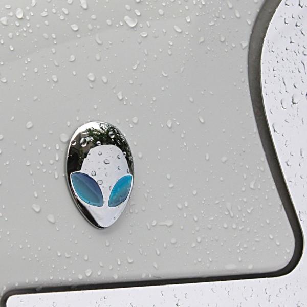 商品名: Cool 3dエイリアンetフルメタルバッジエンブレムステッカーシルバーウィンドウの壁ノートブックラップトップ( Pack of 2?) Cool 3D Alien ET Badge Emblem Full Metal Stick...