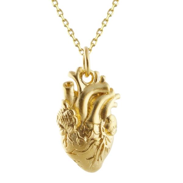 商品名: Gold Plated Sterling Silver Anatomical Human Heart Charm Necklace, 18 Inch FashionJunkie4Life 24K Gold Plated Sterl...