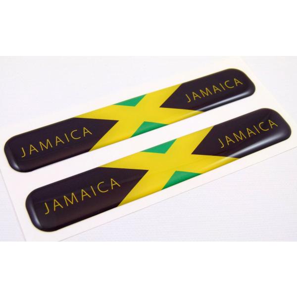 商品名: ジャマイカ国旗ドーム型デカールエンブレム樹脂車ステッカー5 " x 0.82 " 2pc。 Jamaica Flag Domed Decal Emblem Resin car Stickers 5"x 0.82" 2pc.ブランド...
