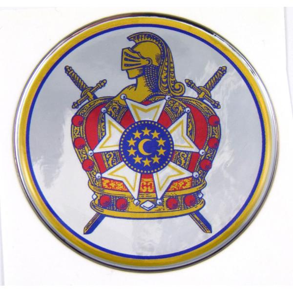 商品名: Demolay Masonic Emblemドーム型Decal onクロームバイクオートバイ車de-molay DeMolay Masonic Emblem Domed Decal on Chrome Bike Motorcycl...