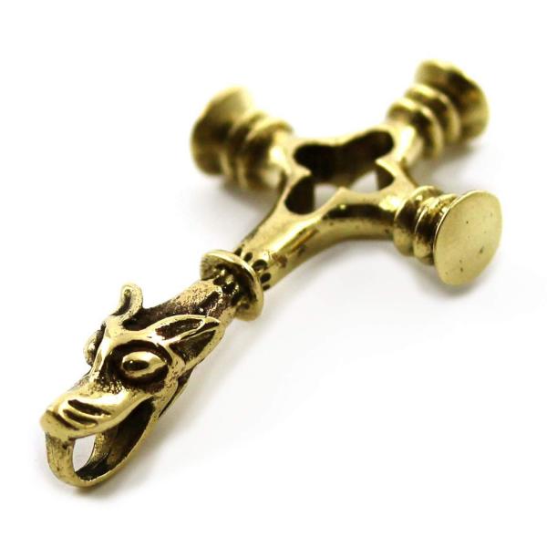 商品名: ブロンズUpside Down CrossケルトウルフNorse Viking Mj〓lnirタイのペンダントネックレスジュエリー LynnAround Bronze Upside Down Cross Celtic Wolf N...