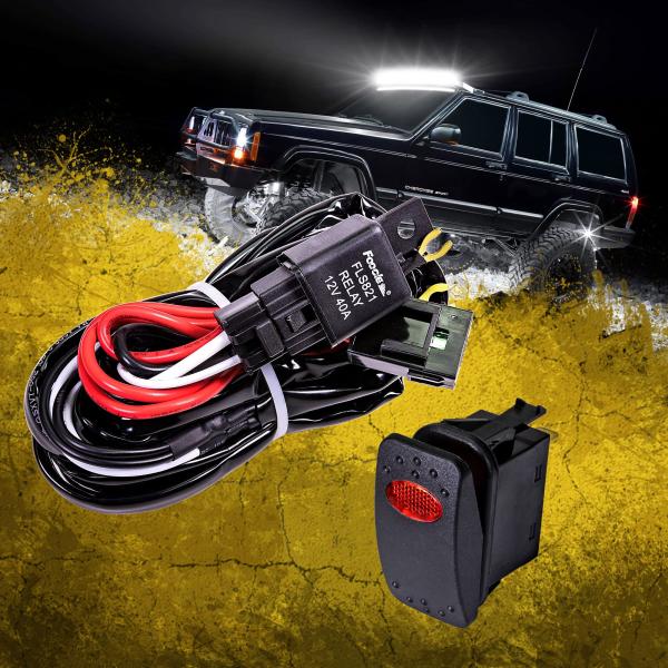 商品名:  LAMPHUS 12V 40A Off Road LED Light Bar Relay Wiring Harness Kit for ATV - RED ON/Off Switchブランド: LAMPHUS高さ: 24.13c...