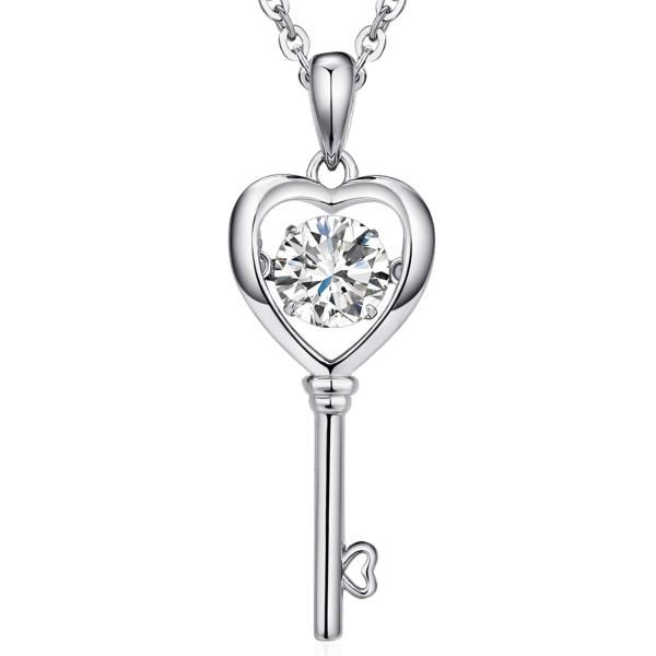 商品名:  Heart Key Necklace for Women Key Necklace Pendant Sterling Silver Necklace for Women Love Heart Necklace Cubic Zir...
