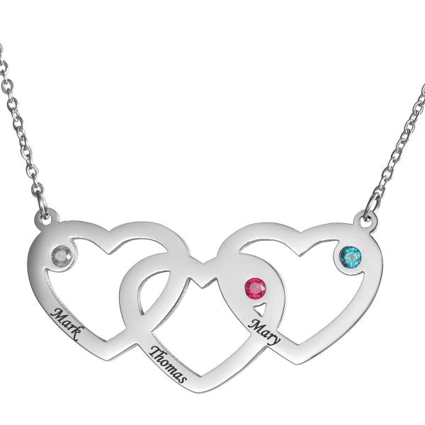 商品名: VALYRIAステンレススチールIntertwinedハートネックレス誕生石 ? カスタムMade with Any Name 。 Valyria Stainless Steel Intertwined Hearts Neckla...