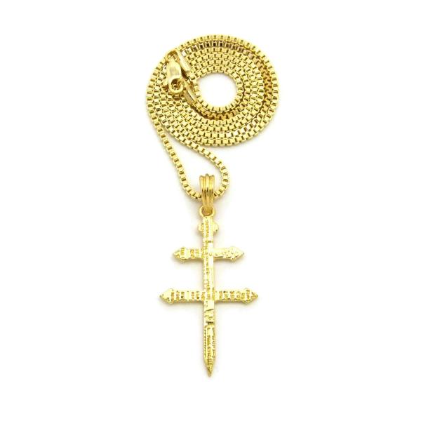 商品名: nyfashion101?Imprinted Cross of Lorraineペンダントチェーン付きネックレス NYFASHION101 Imprinted Cross of Lorraine Pendant with Chai...