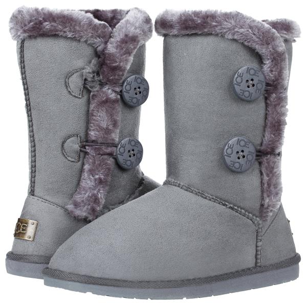 商品名: Stellar レディース カラー: グレー CLOVERLY Women's Twin Button Fully Fur Lined Waterproof Winter Snow Classic Boots (11, Gray)...