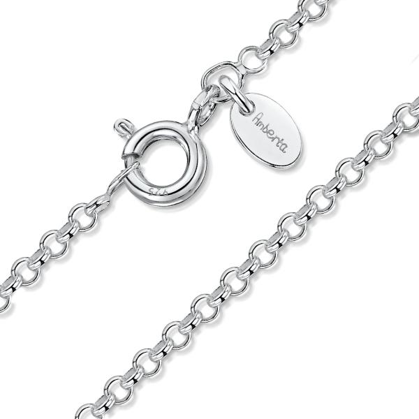 商品名: Amberta シルバー925 甲丸チェーン ネックレス 幅1mm 長さ 36~70 cm (45cm) Amberta 925 Sterling Silver 1 mm Rolo Belcher Chain Necklace L...