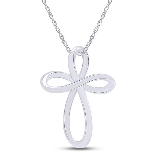 商品名: Jewel Zone US スターリングシルバー オープン ループ クロスペンダント ネックレス 16インチ - 18インチ シルバー Jewel Zone US Sterling Silver Open Loop Cross P...