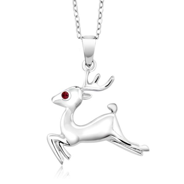 商品名: [Gem Stone King] ラウンド レッド 合成 ルビー シルバー925 ネックレス ペンダント 45cm チェーン Gem Stone King 925 Sterling Silver Red Created Ruby ...