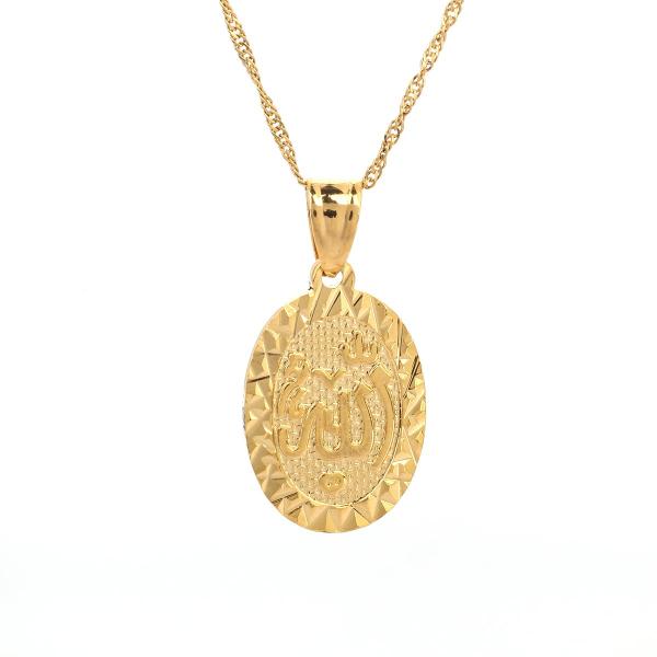商品名: 24K Gold Islamic Arabic script "Allah" Oval Pendant Necklace 24K Gold Islamic Arabic Script Allah Oval Pendant Neck...