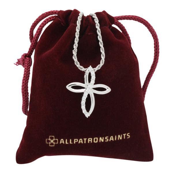 商品名: Love Openly スターリングシルバー キュービックジルコニア クロスネックレス レディース ギフトセット All Patron Saints Love Openly Sterling Silver Cubic Zircon...