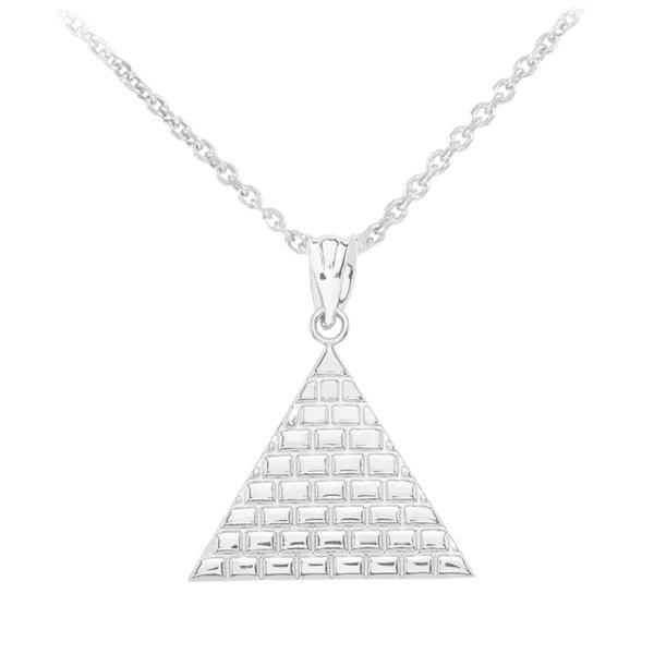 商品名: ハイポリッシュスターリングシルバー古代エジプトピラミッド三角形ペンダントネックレス シルバー High Polish Sterling Silver Ancient Egyptian Pyramid Triangle Pendan...
